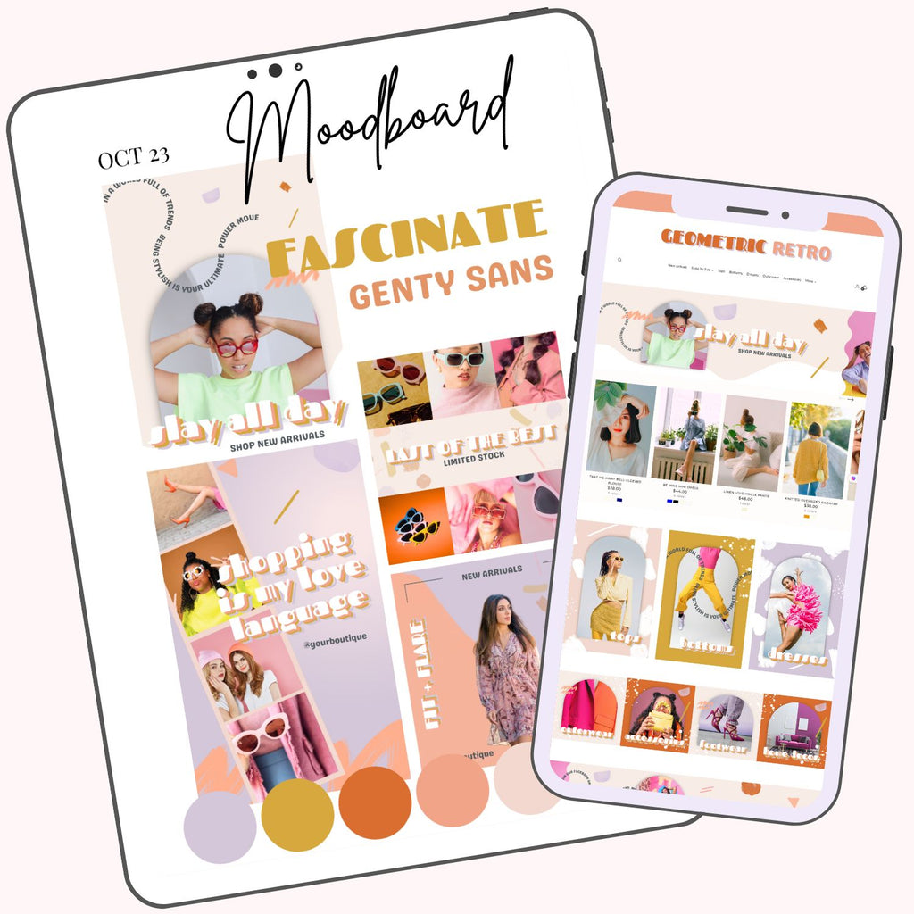 Geometric Retro E-Commerce Canva Template Pack – Hot Mess Consulting